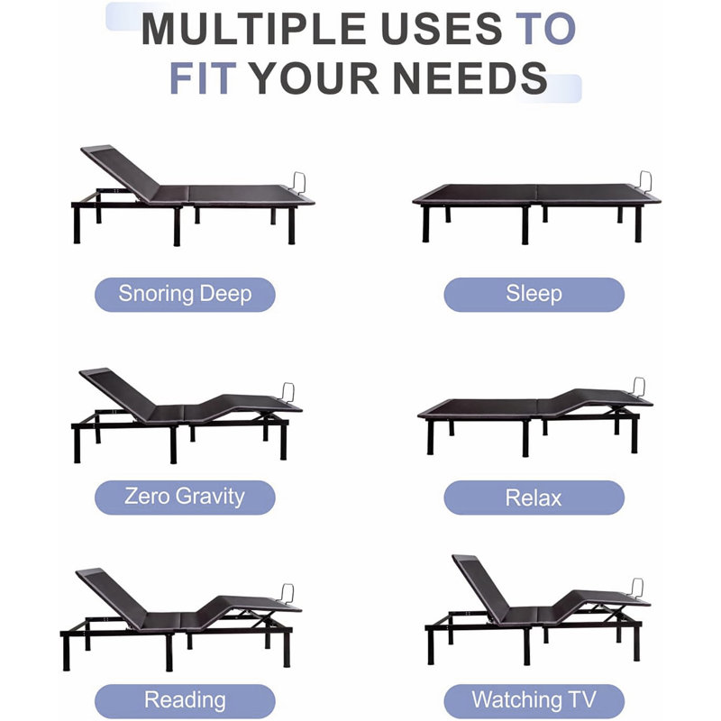 Alwyn Home Mobley 15" Zero Gravity Adjustable Bed with Wireless Remote & Reviews | Wayfair